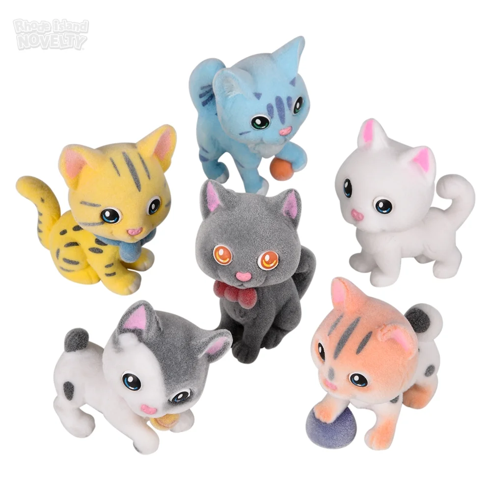 1.5" Flocked Micro Cat Assortment 24ct