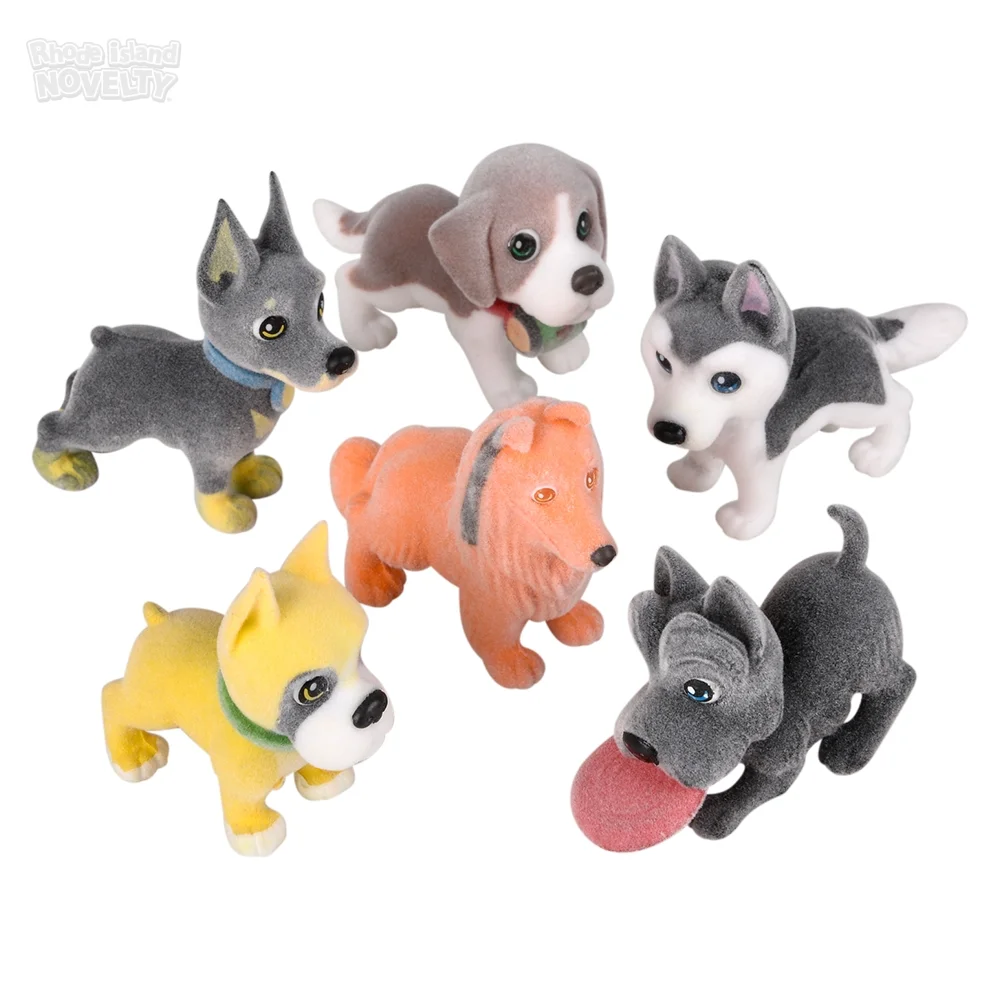 1.5" Flocked Micro Dog Assortment 24ct
