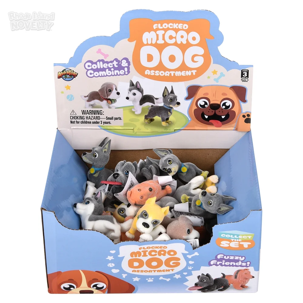 1.5" Flocked Micro Dog Assortment 24ct