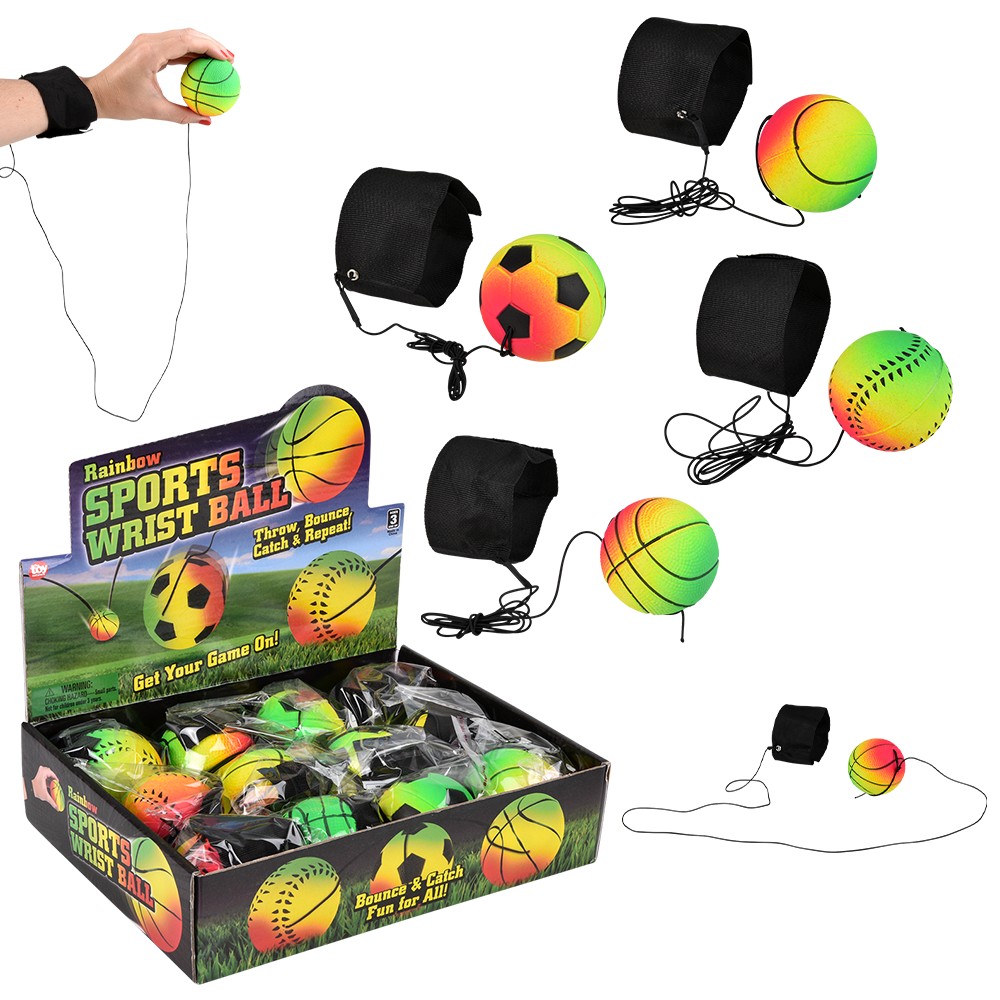 2.25" Rainbow Sports Wrist Band Return Ball