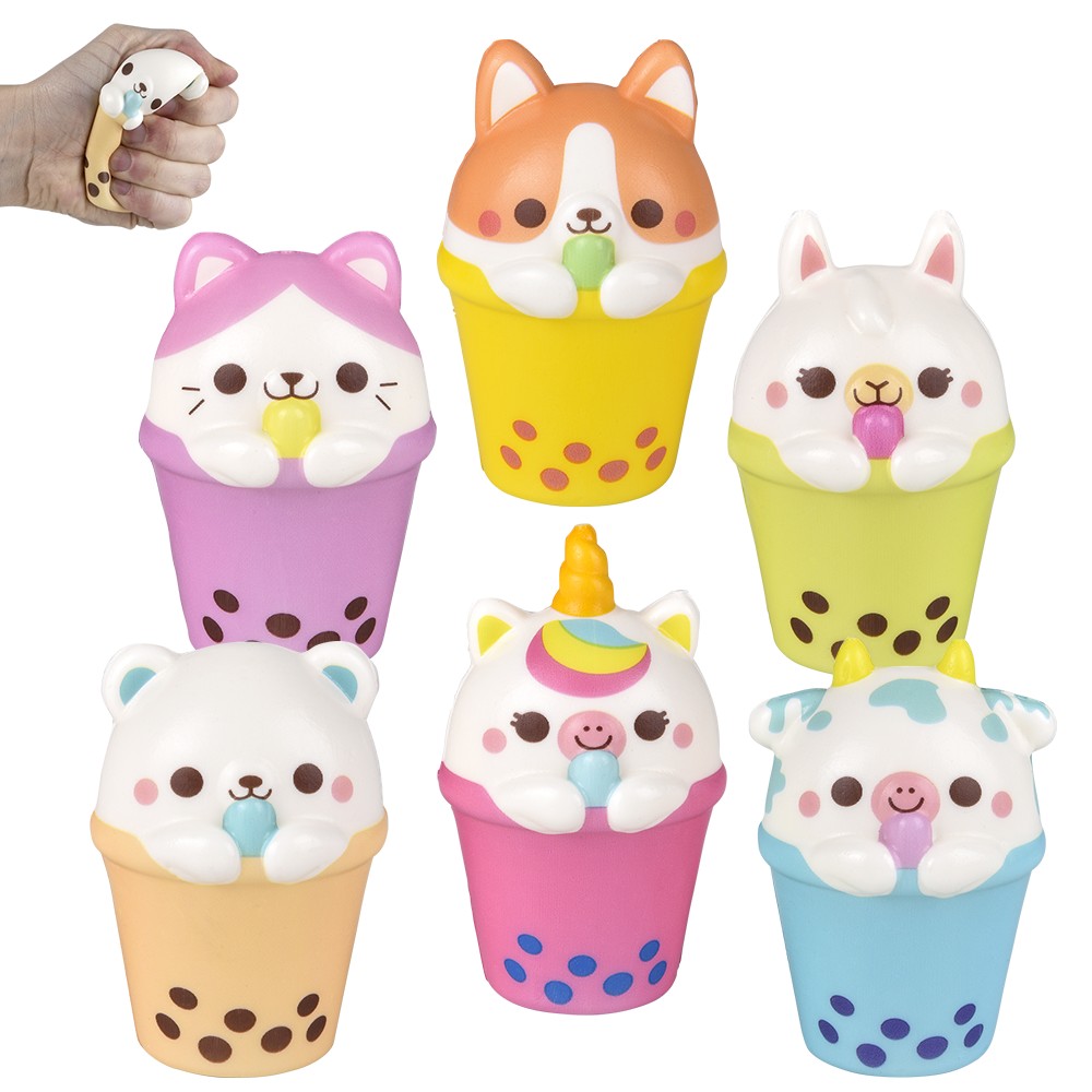 Squish Bubble Tea Animal 3.25"