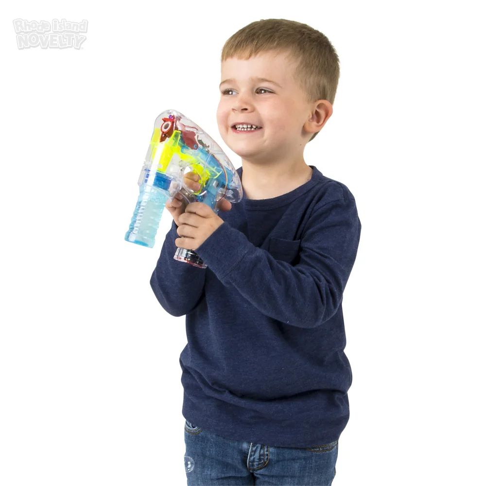 Transparent Light Up Bubble Blaster 7"