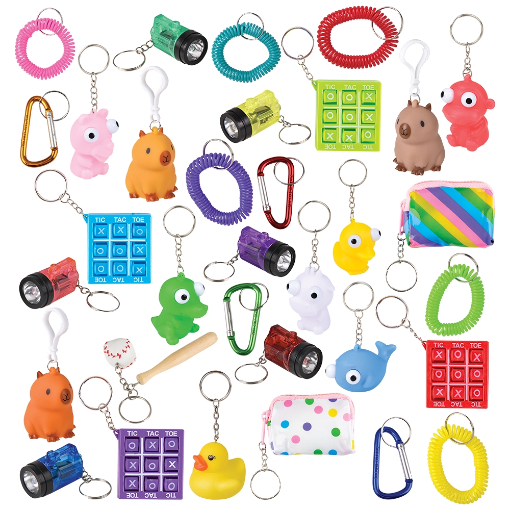 Keychain Backpack Clip Toy Assortment 50ct