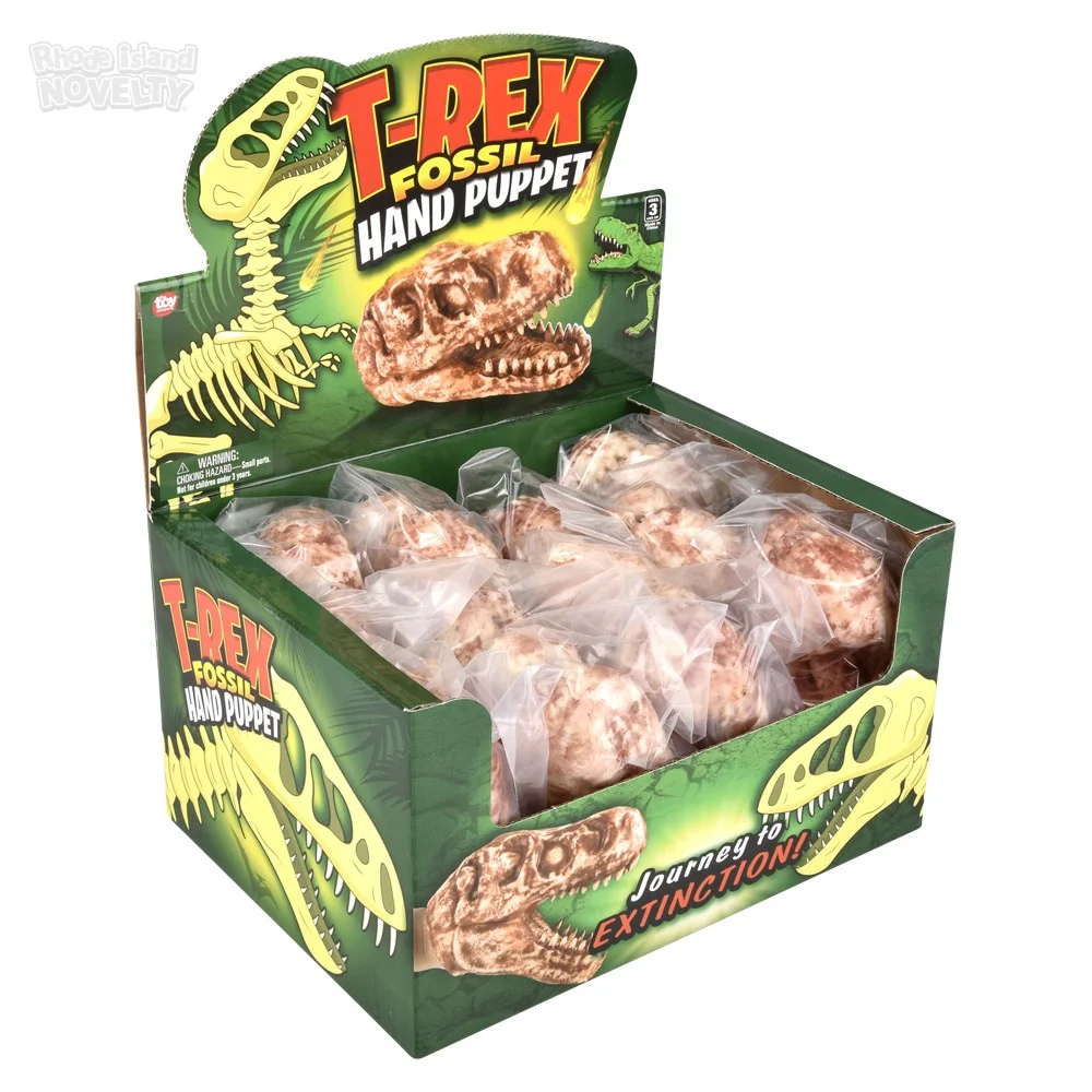 Stretchy T-Rex Fossil Hand Puppet 6"