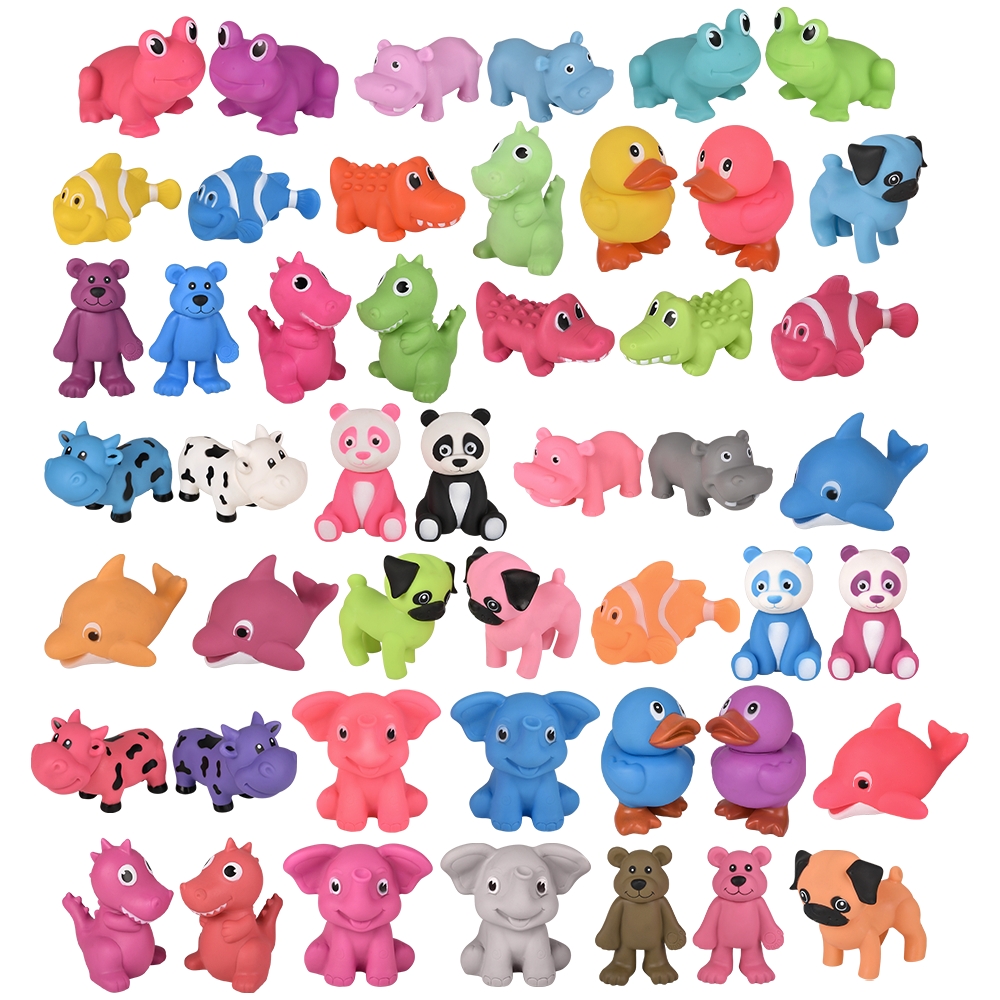 Rubber Animal With Sound Mix 6-9"