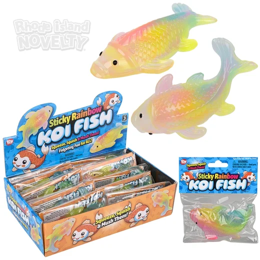 4.5" Sticky Rainbow Koi Fish 12ct