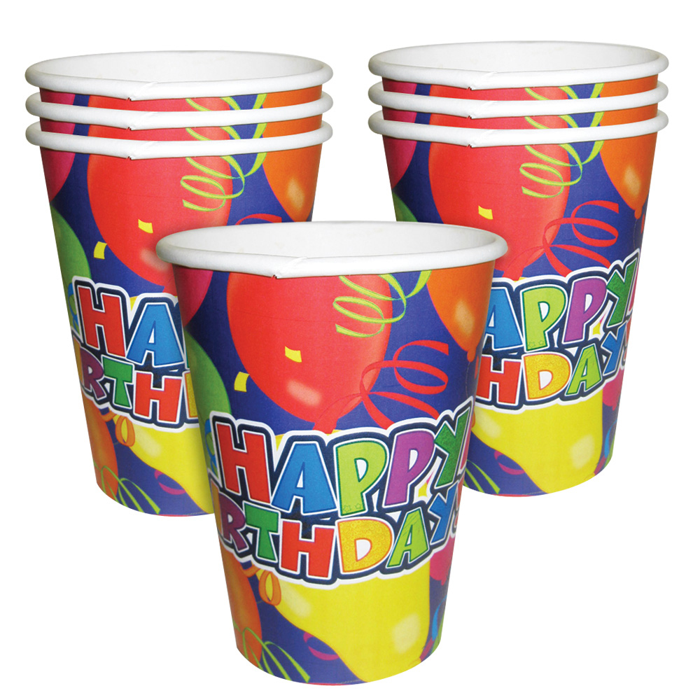 Happy Birthday Cups 3.5" 9 oz