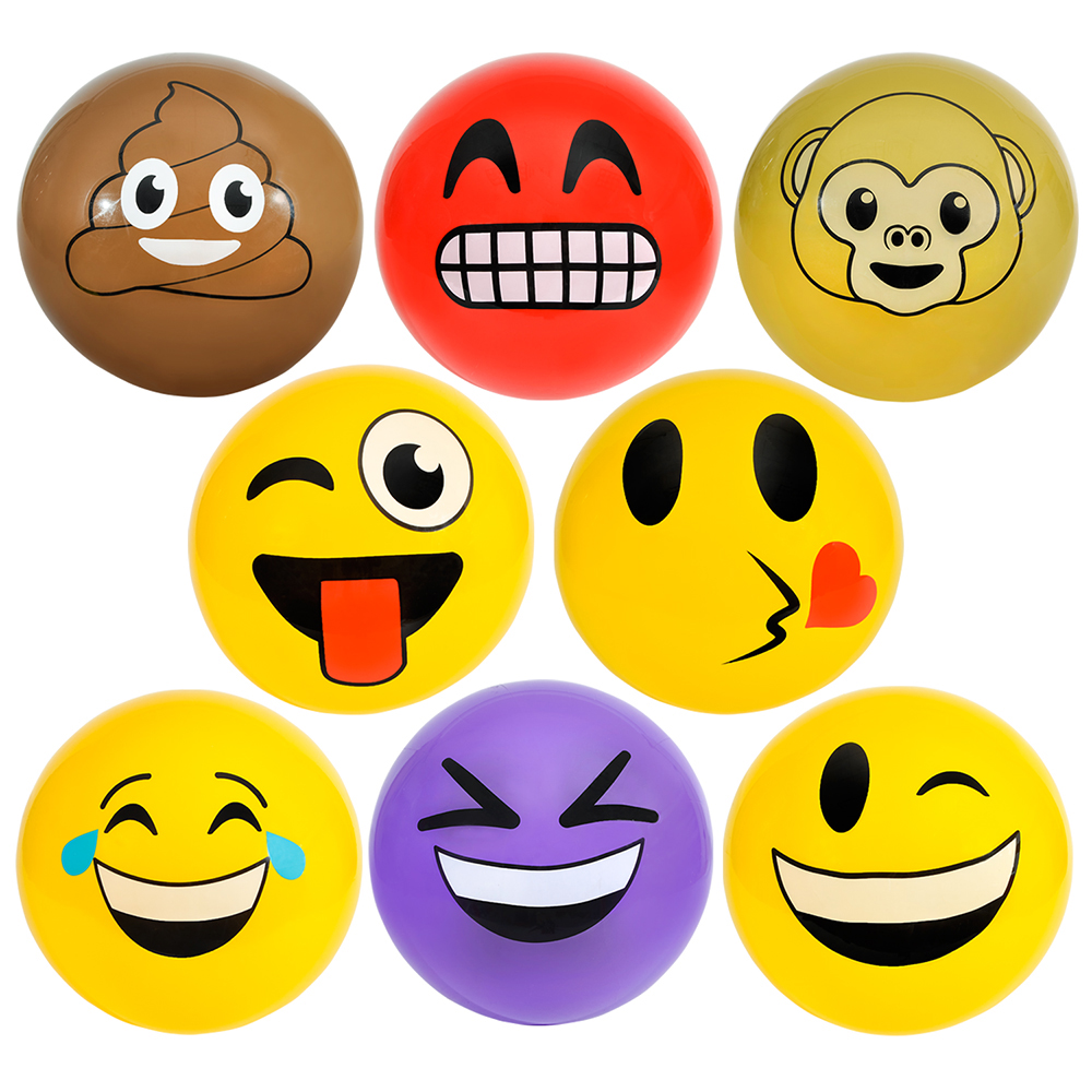 18" Emoticon Vinyl Ball Assorted Color (48/cs)