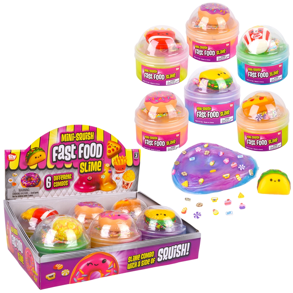 3.25" Fast Food Squish Toy Slime 6ct