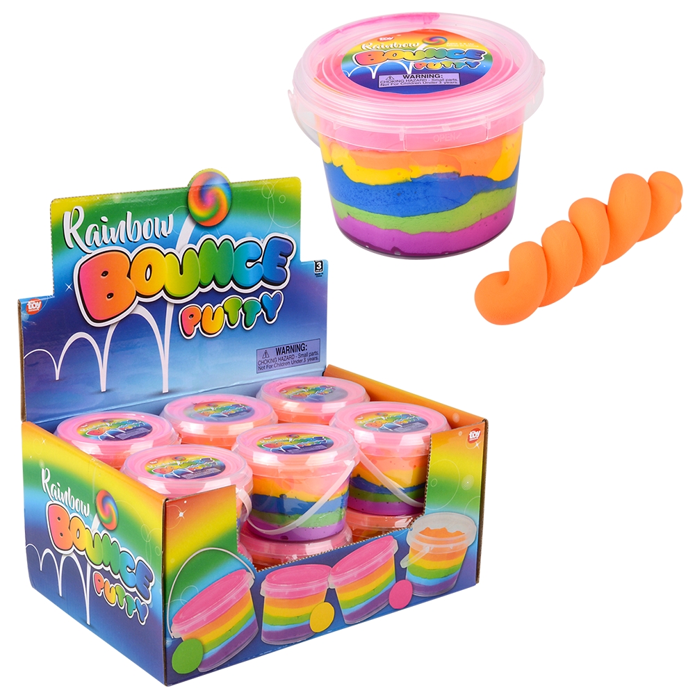 4" Rainbow Bouncing Putty