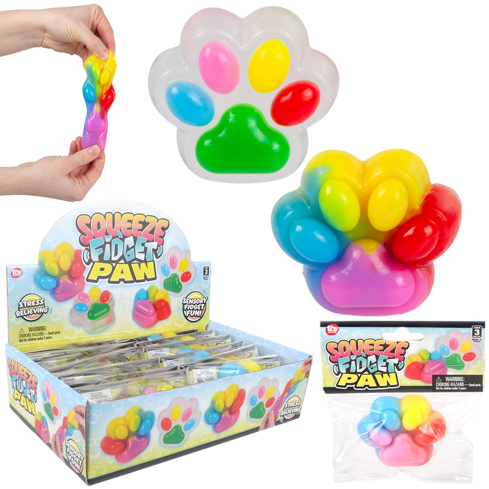 3" Squeeze Fidget Paw 12ct