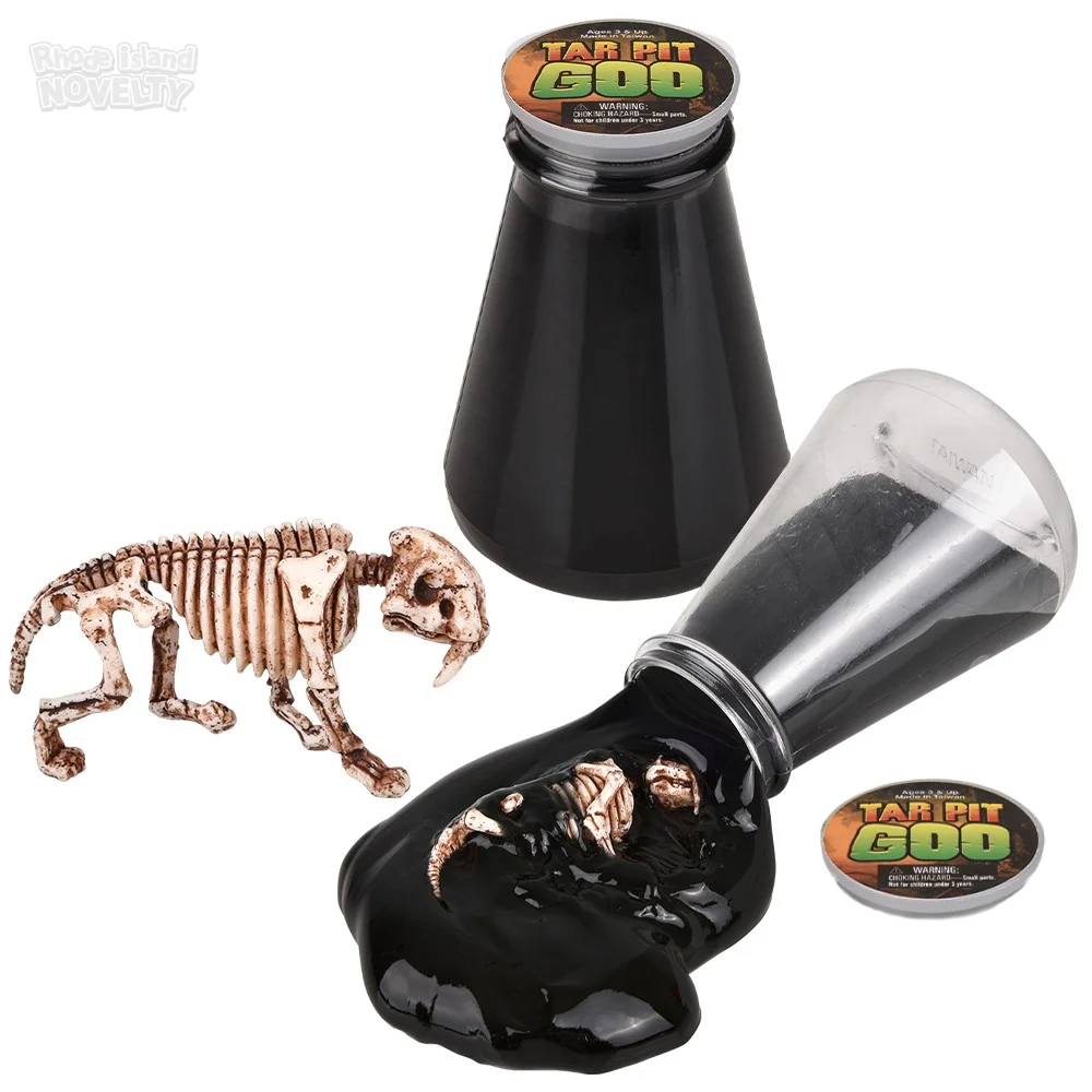 3.25" Tar Pit Goo With Smilodon Fossil 12ct