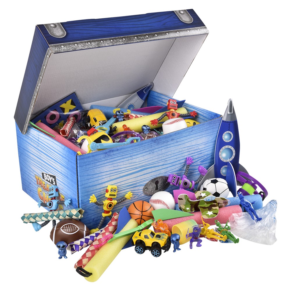 Boy Treasure Chest Toy And Novelty Assortment (100pcs/box)
