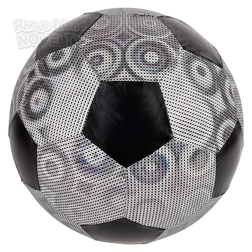 Silver Shiny Metallic Fabric Soccer Ball 16" 48/24