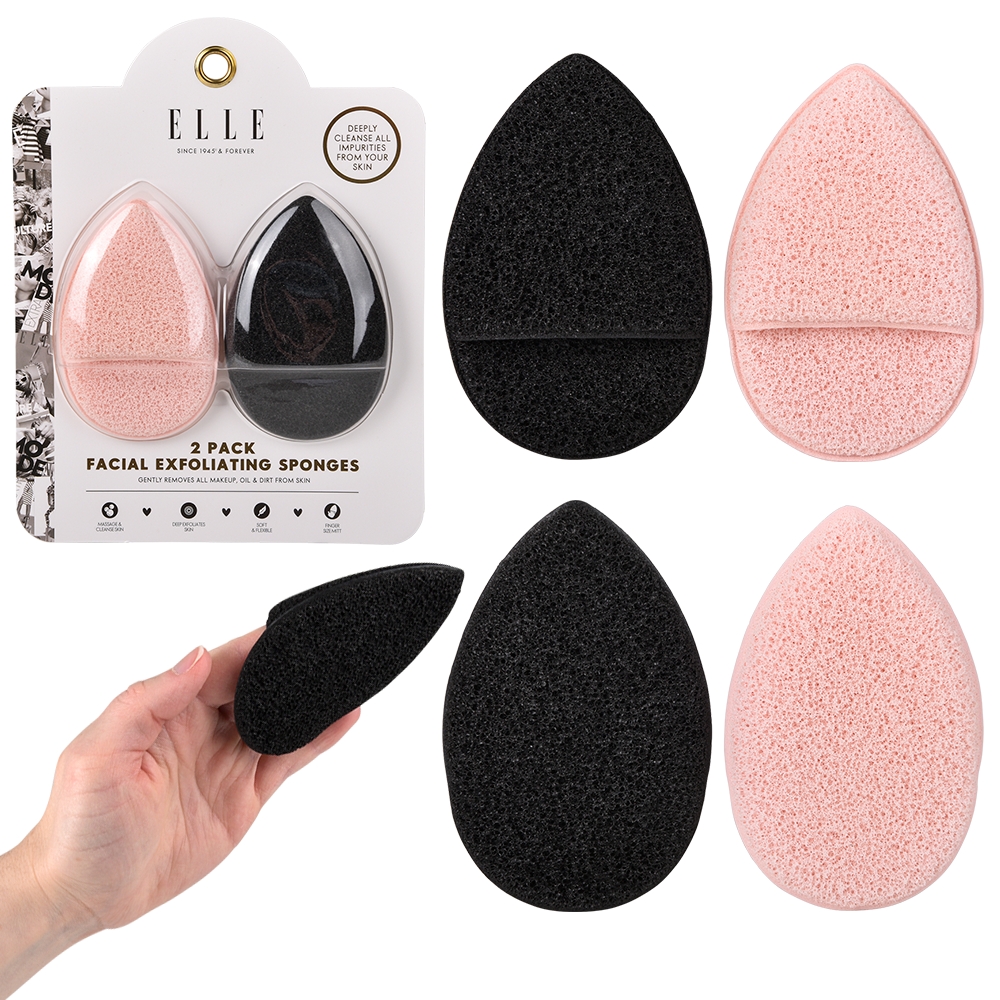 Elle Facial Exfoliating Sponges 2 Pack