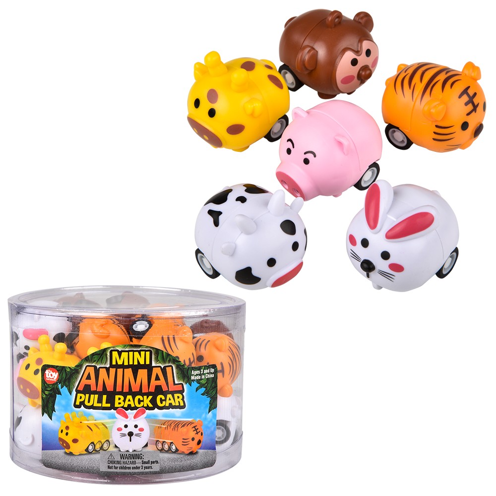 1.5" Mini Animal Pull Back Car