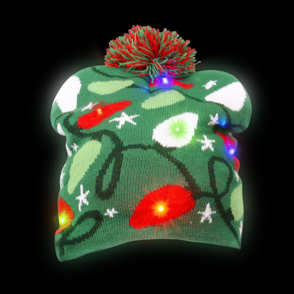 Christmas Bulb Light-Up Beanie Hat