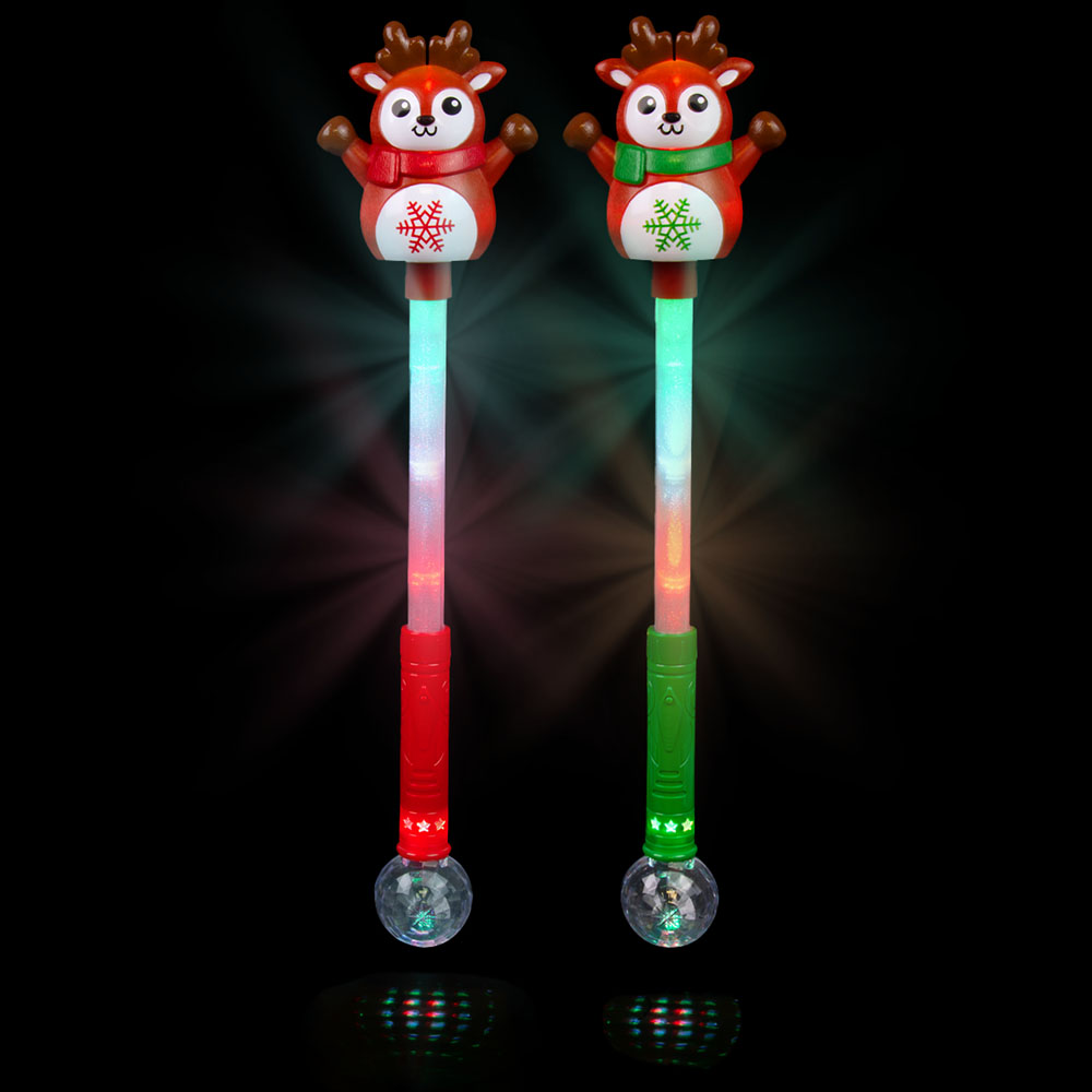 21" Light-Up Reindeer Magic Ball Wand
