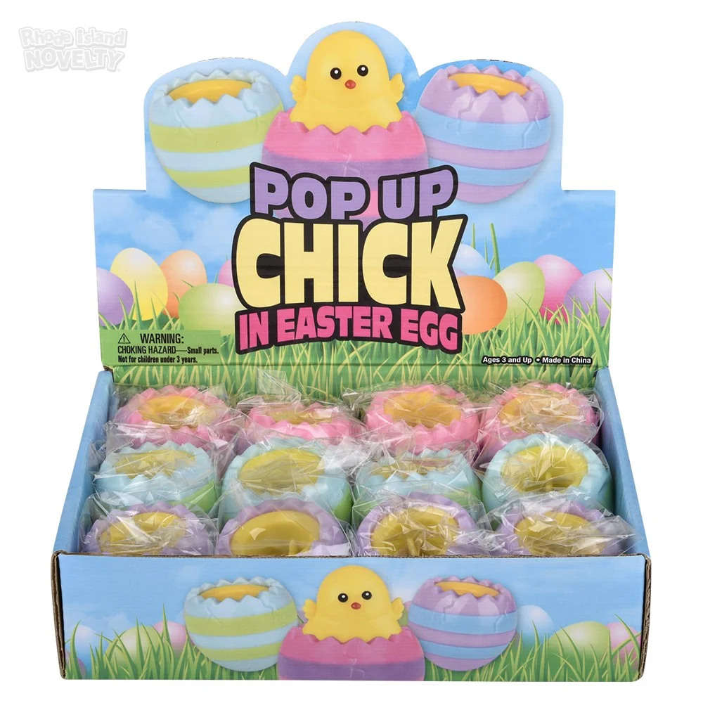Squeezy Pop Up Hatching Chick 3" 12/Disp