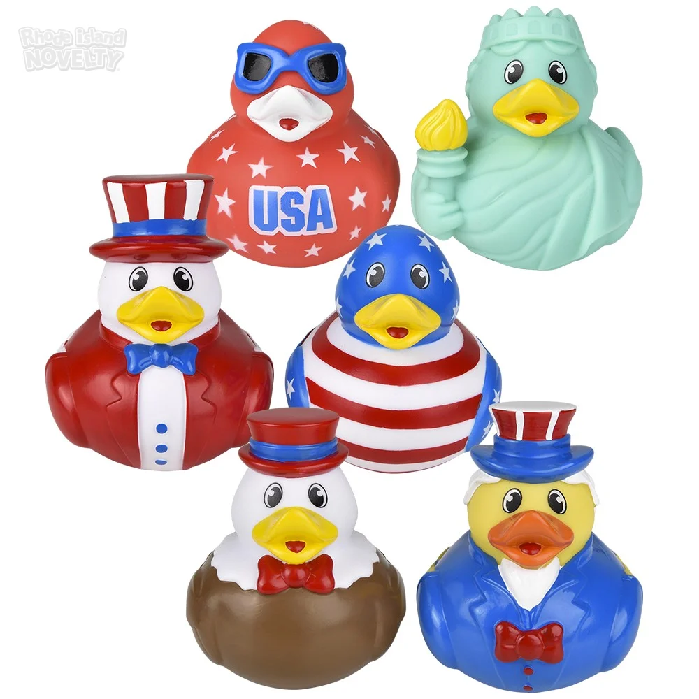 3.5" Patriotic Rubber Duck Assortment 12ct